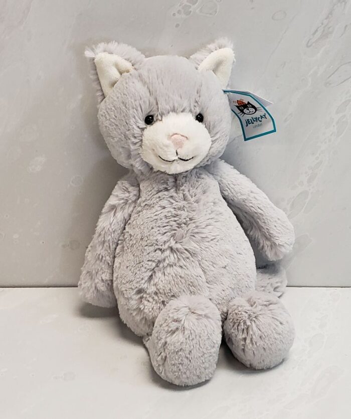 Plush - Bashful Grey Kitten - Wonderland Floral Art